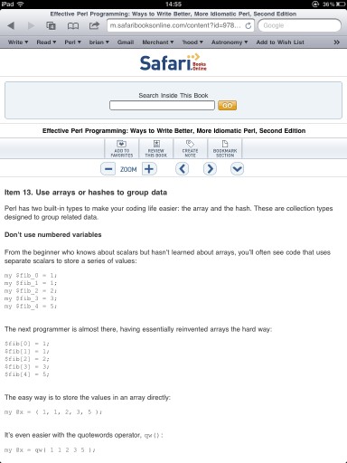 Read Effective Perl Programming on the Safari Books Online mobile site ... Read Effective Perl Programming on the Safari Books Online mobile site ...